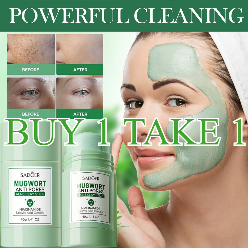 Mugwort Clay Green Tea Stick Mask remove blackheads Acne Cleansing Skin ...