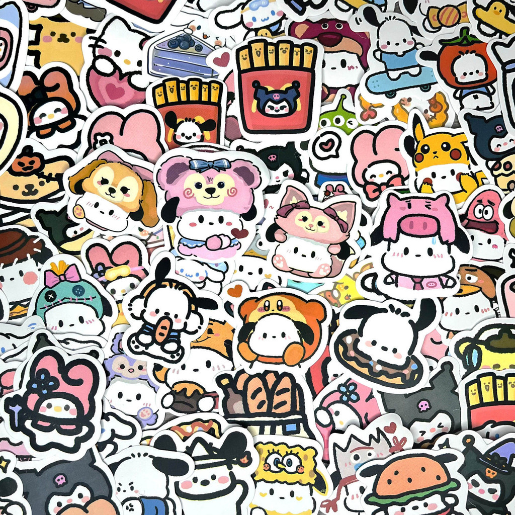 Stickers Cartoon Cute Painting Sanrio Stickers Pacha Dog Kuromi Stroke ...