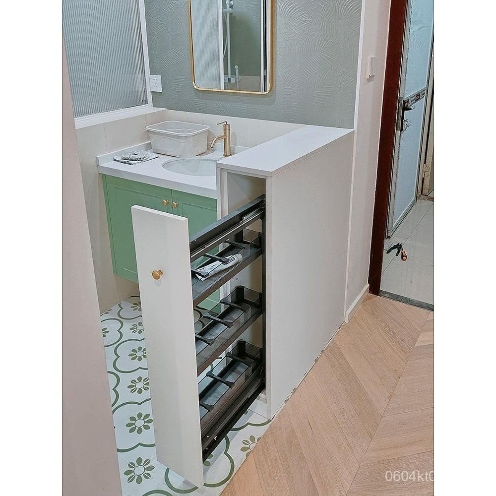 Wall Layer Dry and Wet Separation Storage Rack Small Pull-out Basket ...