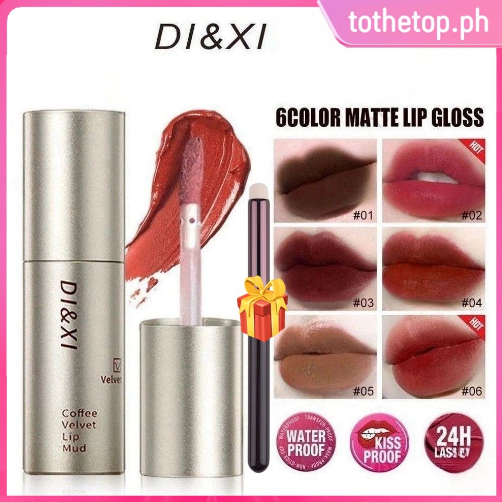 【GIFT】DIXI Lipstick 6 Colors Small Silver Tube Matte Velvet Lip Glaze ...