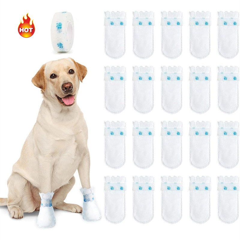 20pcs Pet Shoe Covers Disposable Dog Shoe Covers Waterproof Foot Covers ...
