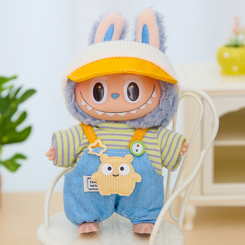 Labubu Clothing Pendant Labubu 17cm Sitting Party Dress Up Strap Pants ...