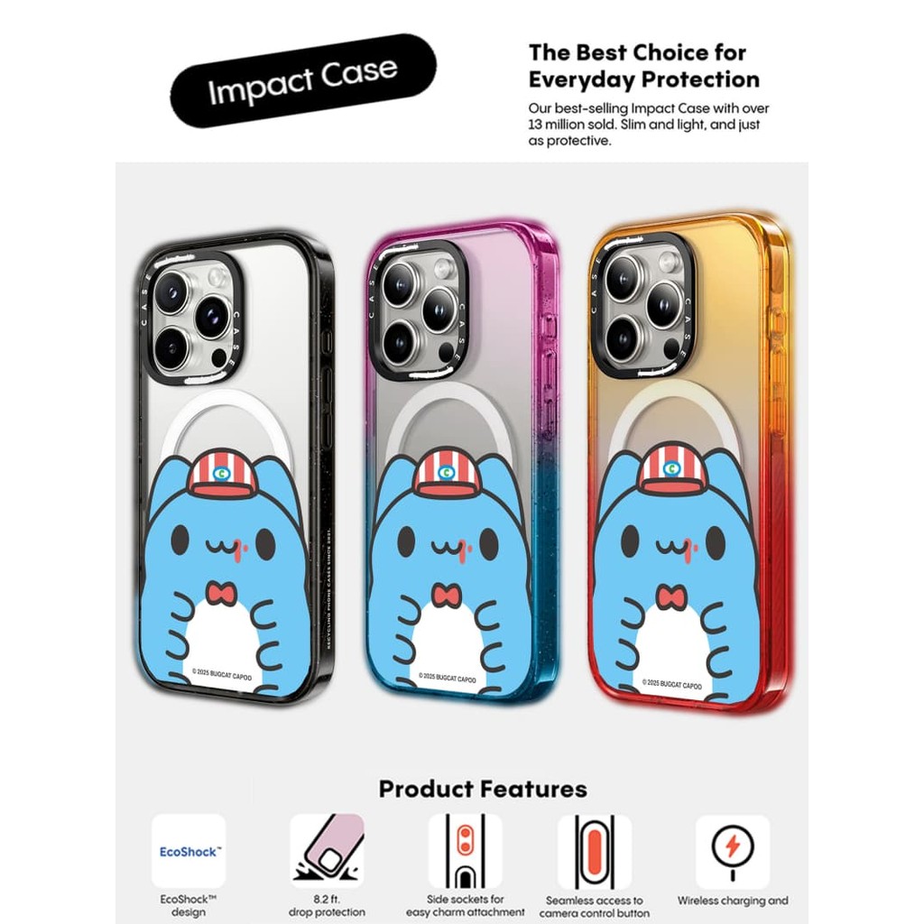 CASECASE X Bugcat Capoo Face Black Edge Peach Haze Cotton Candy ...