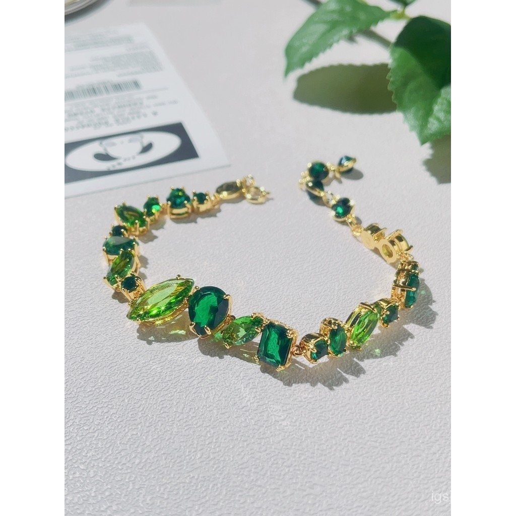 Shijia Sen Series Green Candy Crystal Bracelet Green Fairy Tale Gema ...