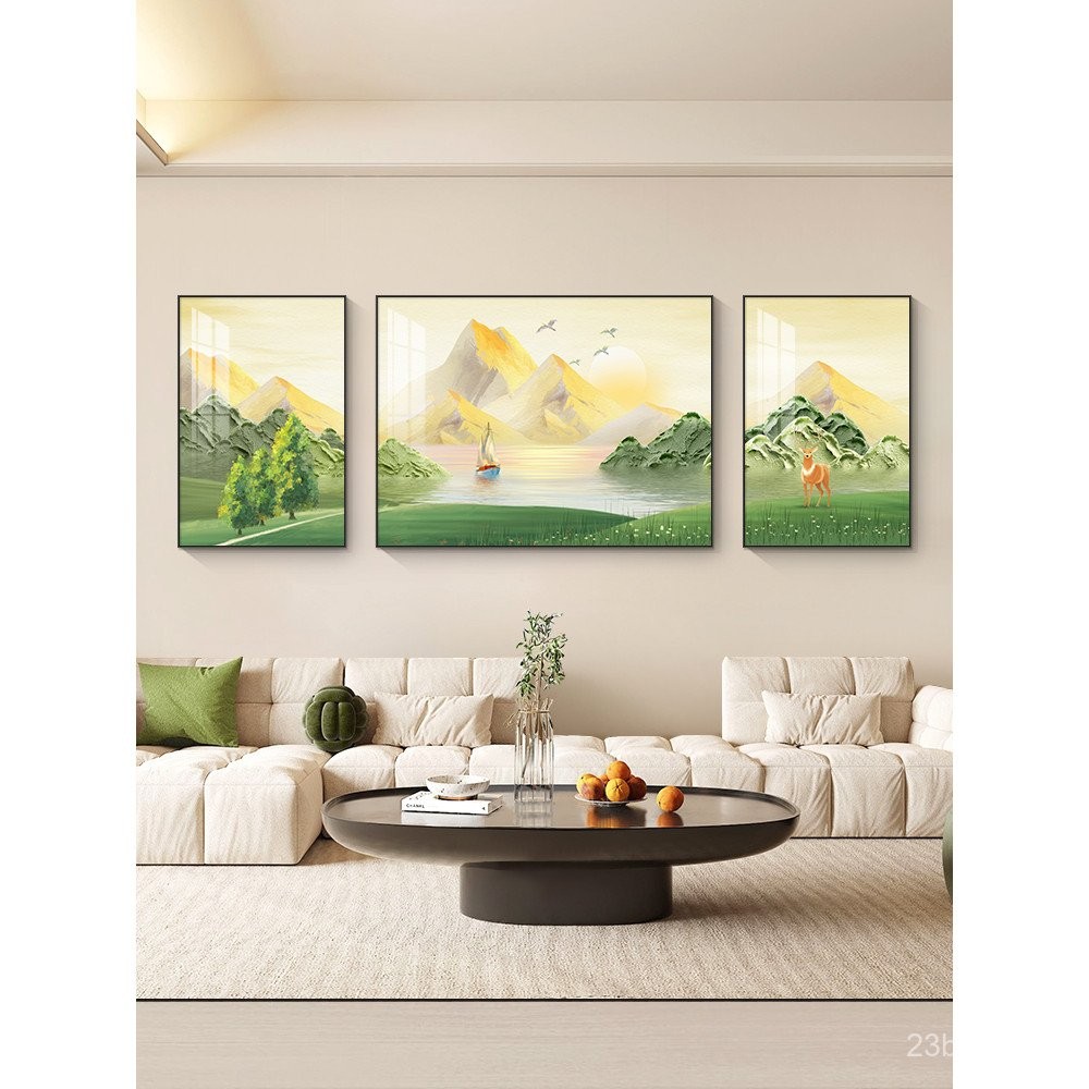 Nordic Living Room Decorative Painting Cream Style Sofa Background Wall ...