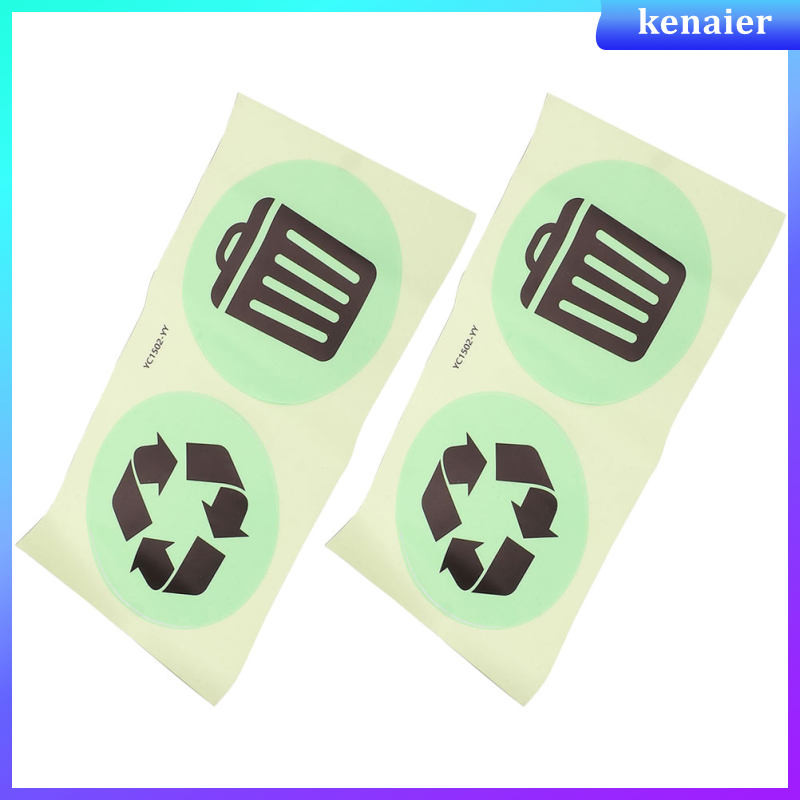 Glow-in-the-dark Trash Can Stickers Garbage Bin Labels Recycle for Bins ...