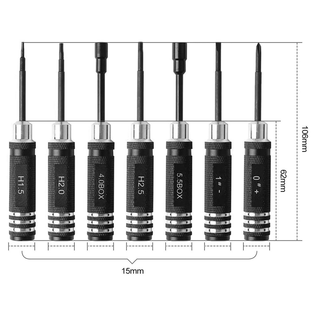 7 pcs Steel Screwdriver Set RC Tool Kit for RC Model Car Helicopter ...