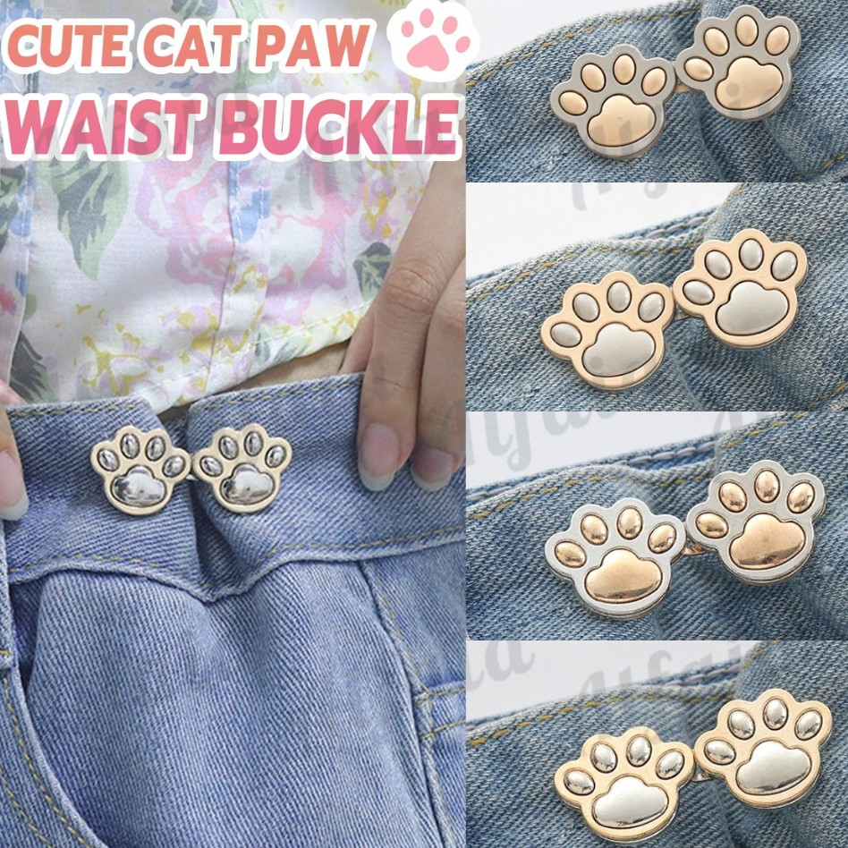 Alfaia Cute Cat Paw Waist Buckle Pants Waist Button Adjustable ...