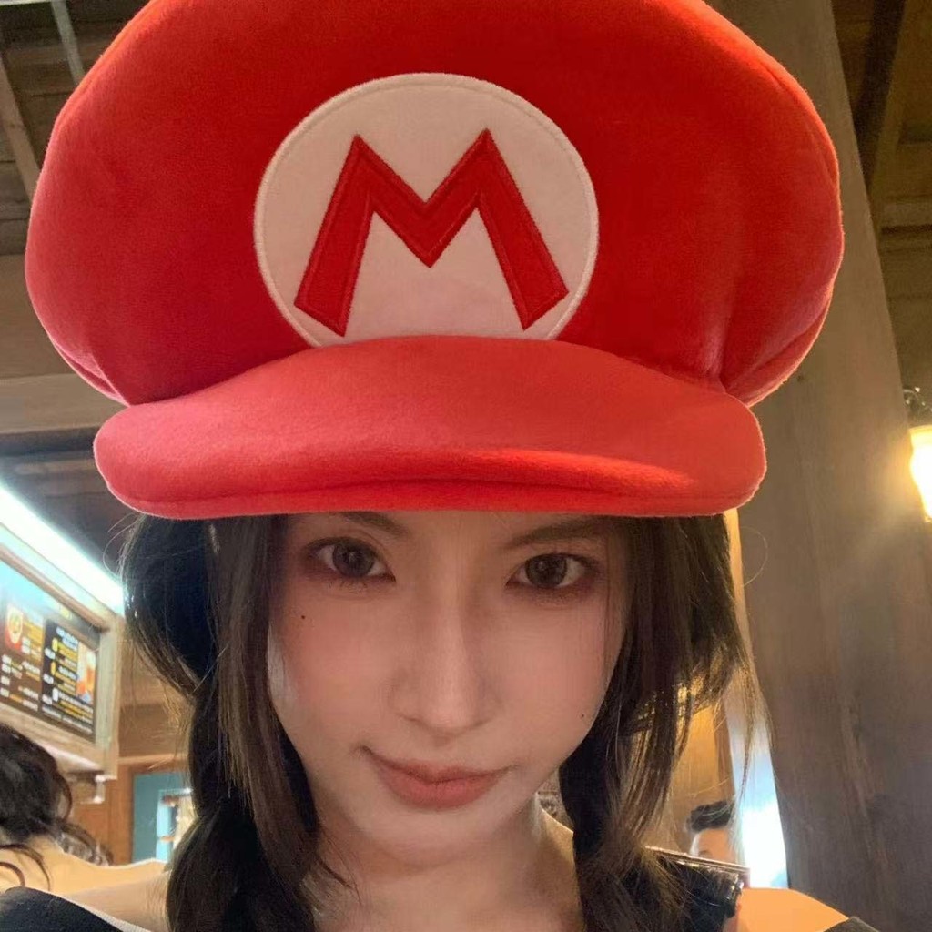 Mario Hat Super Mary cosplay Equipment Fashion Play Big Head ...