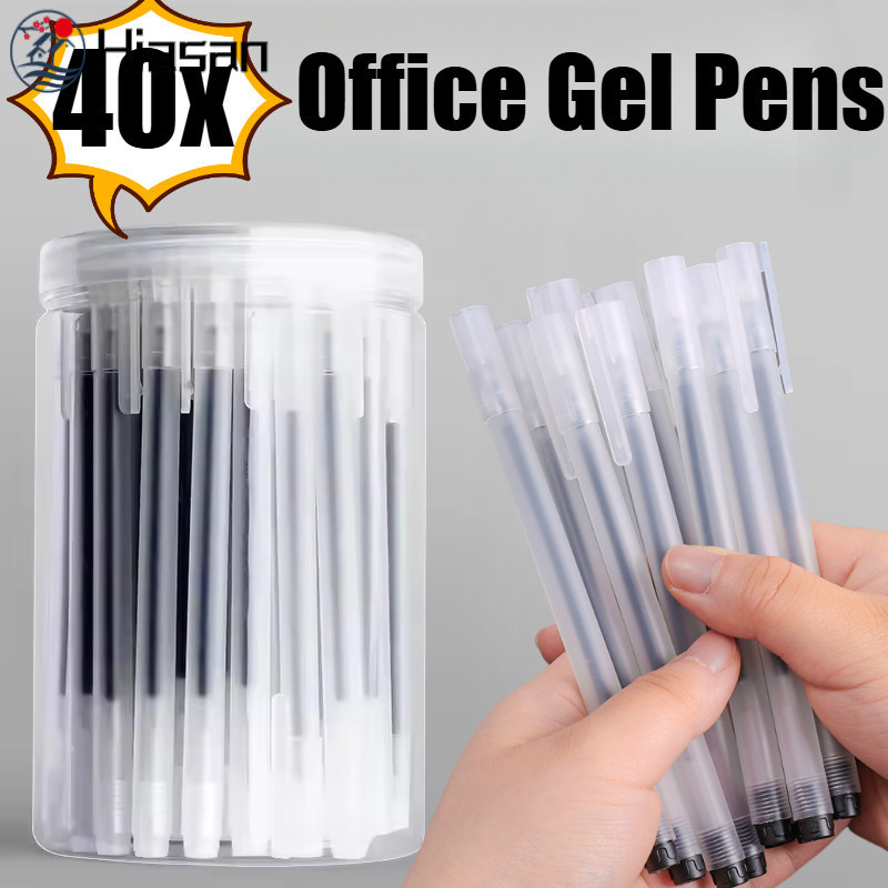 10/20/40Pcs Office Gel Pens - Daily Writing Tool - 0.5mm Frosted Black ...