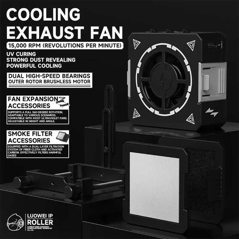 Luowei LW-CF01 3-in-1 Microscope Cooler Smoke Exhaust Fan UV Curing Lamp With Dust Lamp Beads ...