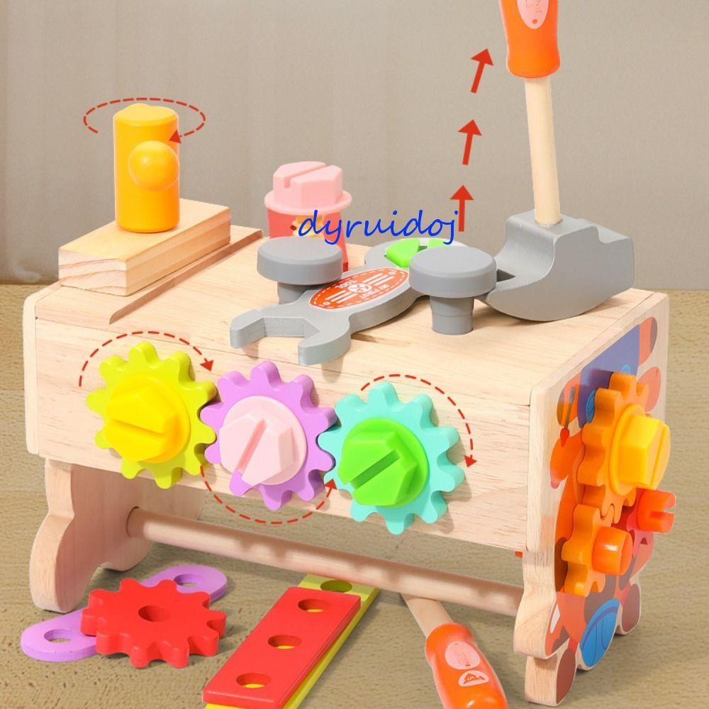 DYRUIDOJ Kids Wooden Tool Box Toy, Wood Toolbox Puzzle Disassembly Set ...