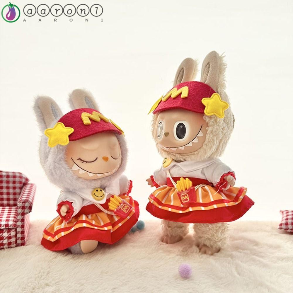 AARONB Labubu Time Doll's Clothes, French Fries Backpack&Tie Milkshake ...