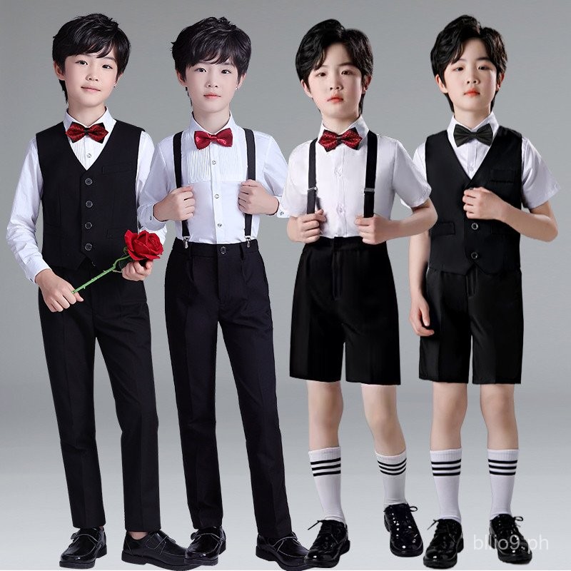 Children's Day Boys' Performance Costume Set Children's White Shirt ...