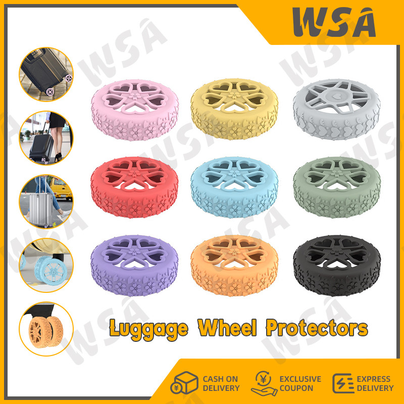 Noise Canceling Luggage Wheel Protectors - 8PCS Silicone Caster Covers ...