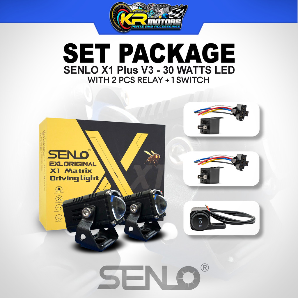 SET PACKAGE - ORIGINAL SENLO X1+ LED HIDDEN DRIVING LIGHT V3, A1 Switch ...