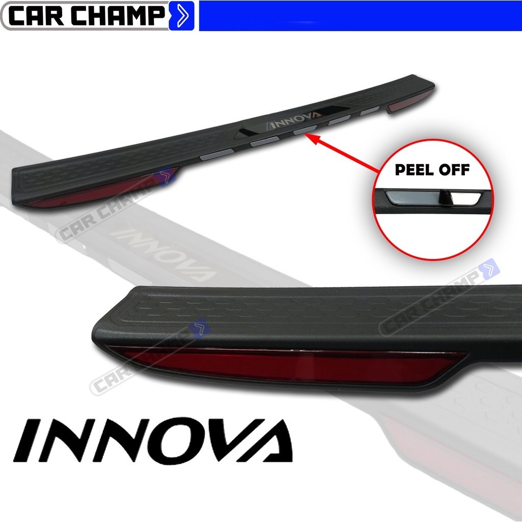 Toyota Innova 2016 to 2025 OEM Rear Stepsill Black Chrome w/ Reflector ...