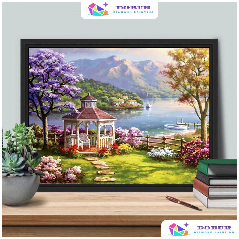 Riverbank Scenery Fashion 5D DIY Diamond Painting Mosaic round ...