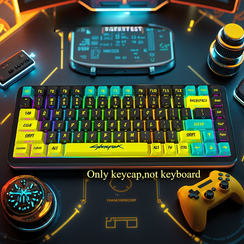 129 keys PBT Cherry Cyberpunk Style Keycaps set Side Light Transmission ...