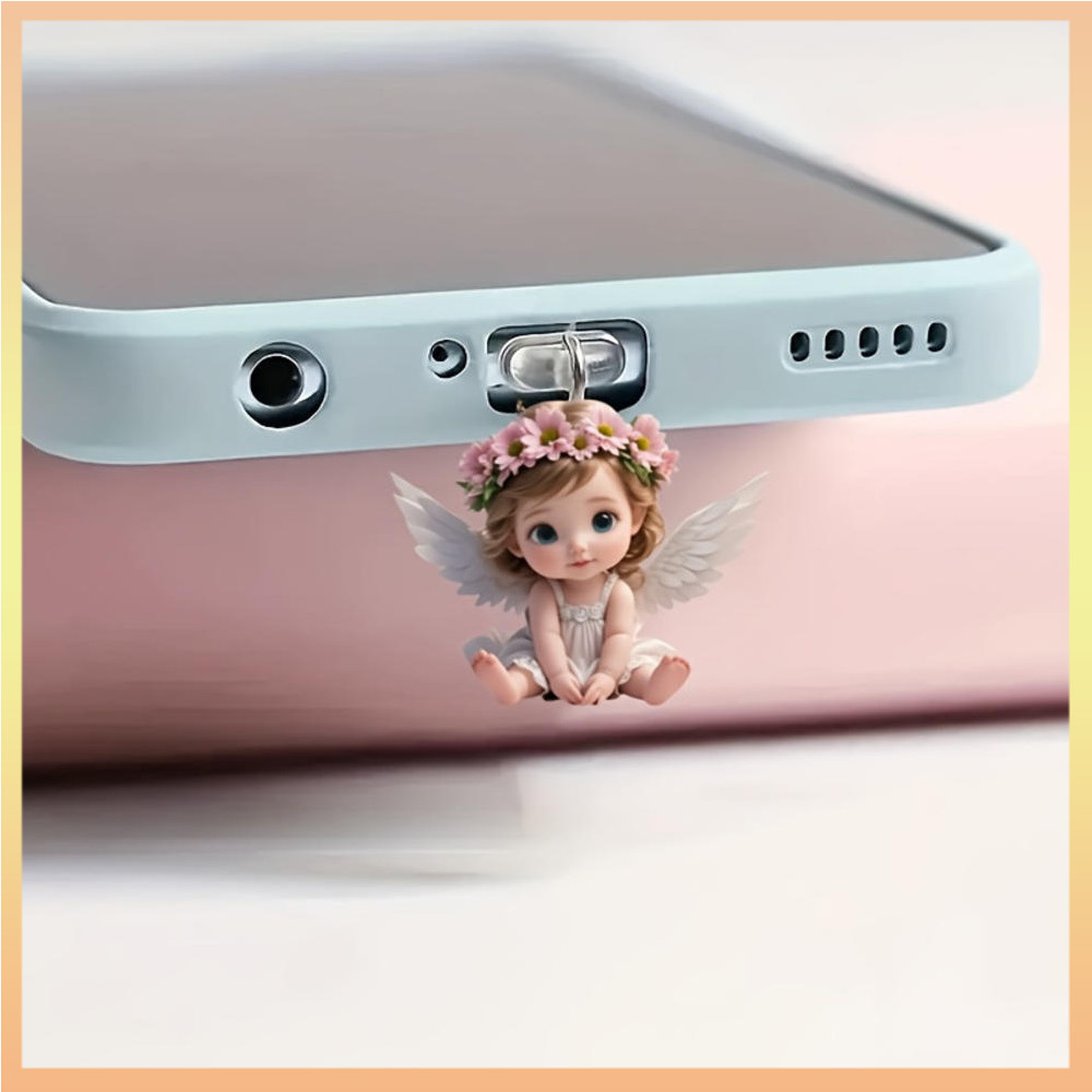 Butterfly Angel Dust Plug Flat Phone Charm Cartoon Cute Connector ...