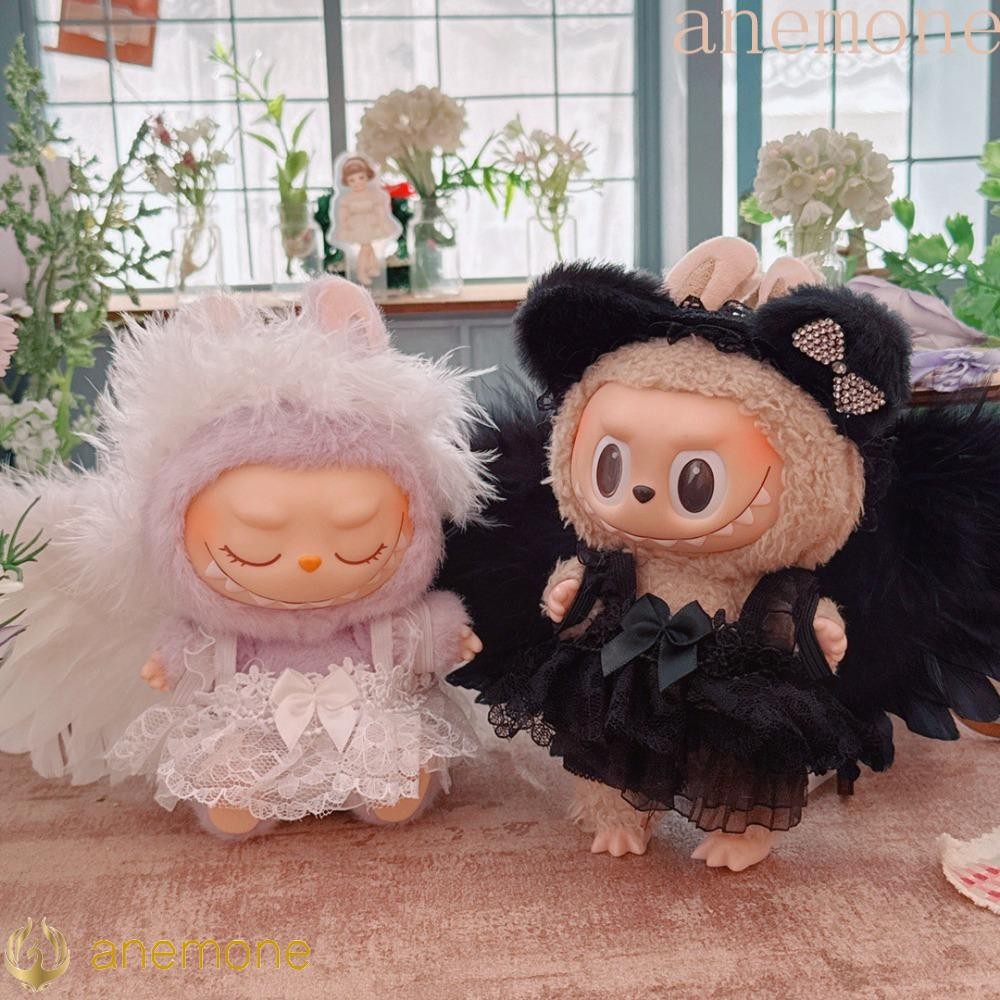 ANEMONE Labubu Doll Dress Clothes, Chiffon Skirt Angel Wings 17cm ...