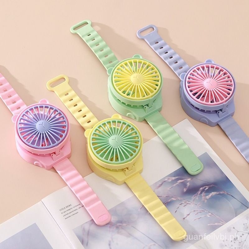 Watch Fan Handheld Cute Small Fan Portable Mini Creative Cartoon ...