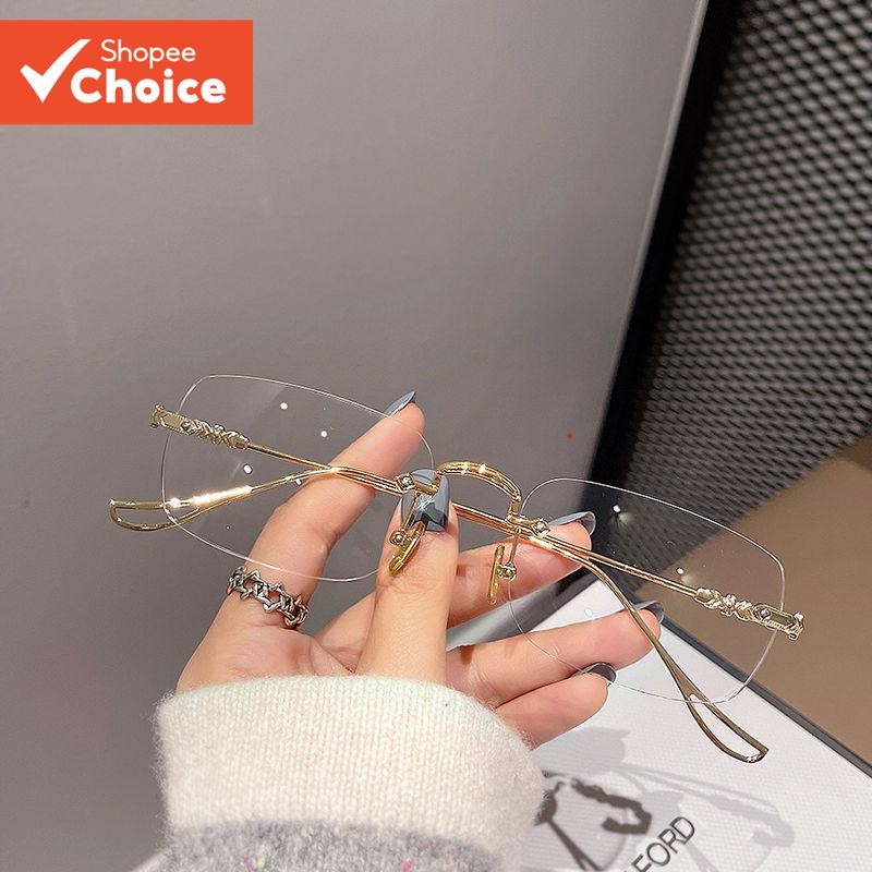 Anti-Radiation Anti-Blue Light Frameless Glasses Female Male Transition ...