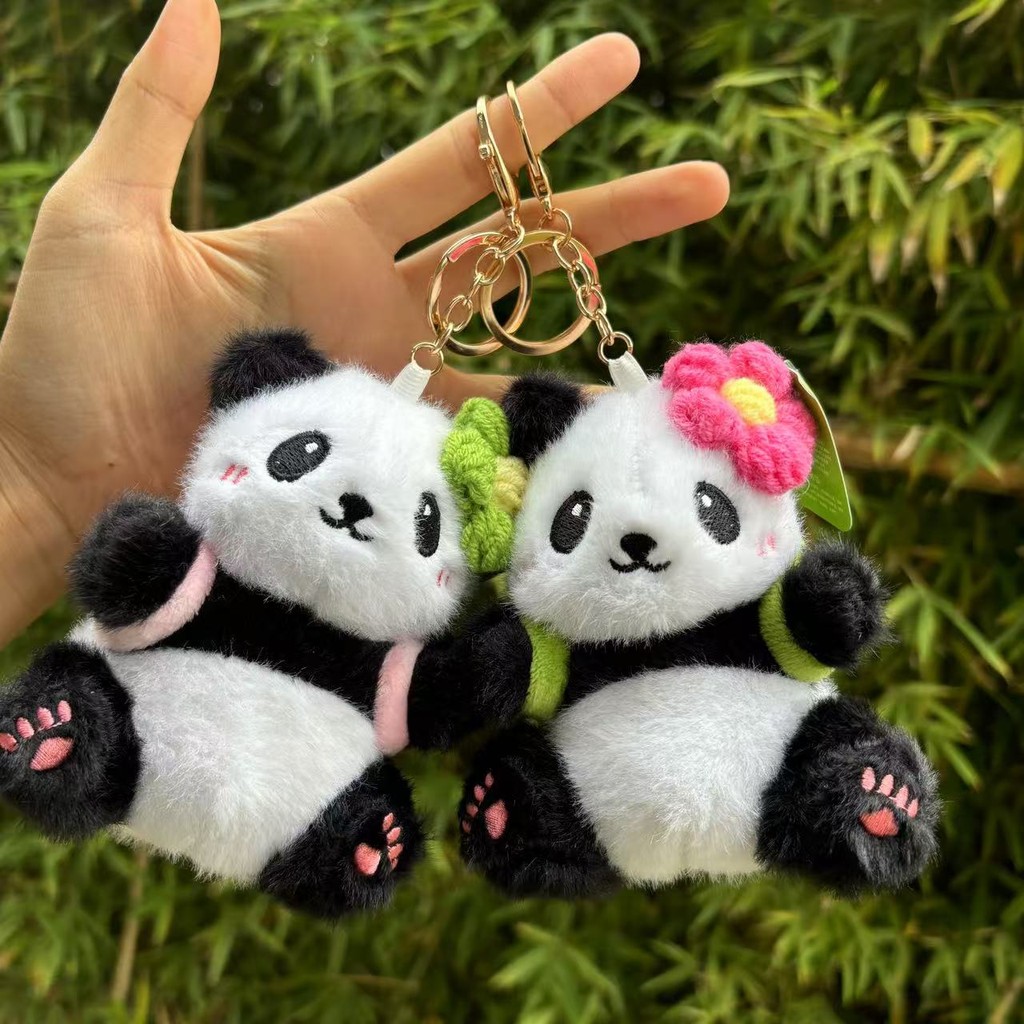 Cute Flower Panda Plush Doll Souvenir Doll Backpack Bag Small Pendant ...