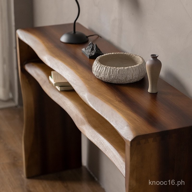 Vintage Solid Wood Entryway Table Wall-Mounted Console Table Boxwood ...