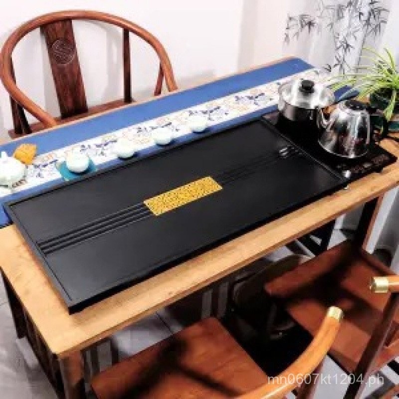Dry Bubble Stone Tea Tray Home Use Black Gold Stone Tea Table Tea Sea ...
