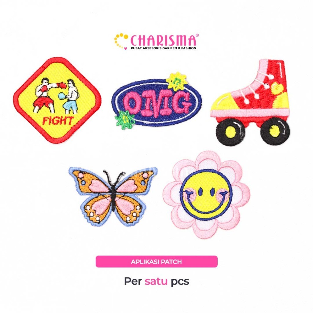 Charisma Colorful Fun Character Embroidery Patch Application - Clothing ...