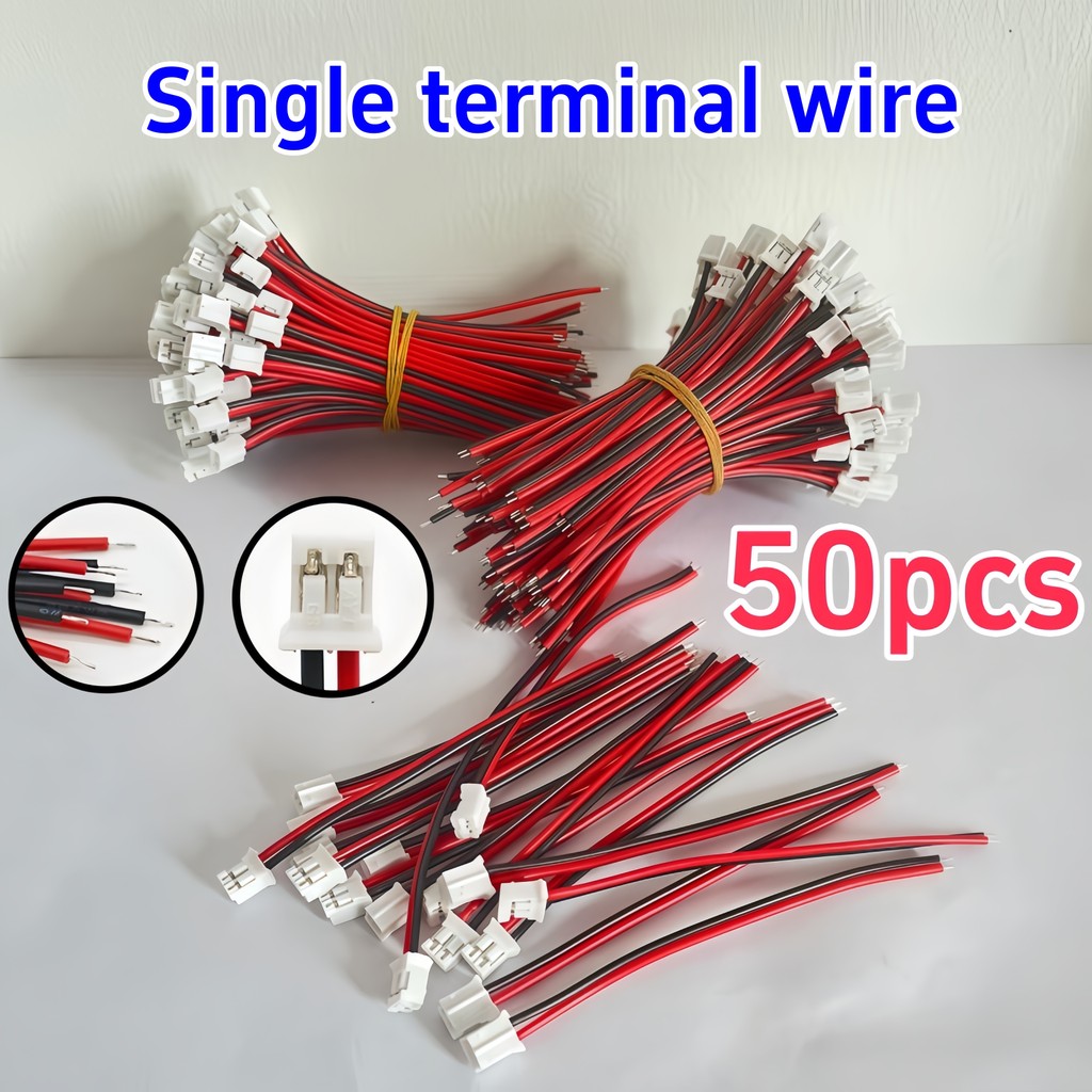 50sets Mini Micro JST 2.0 PH 2-Pins Connector Single Head Terminal Wire ...