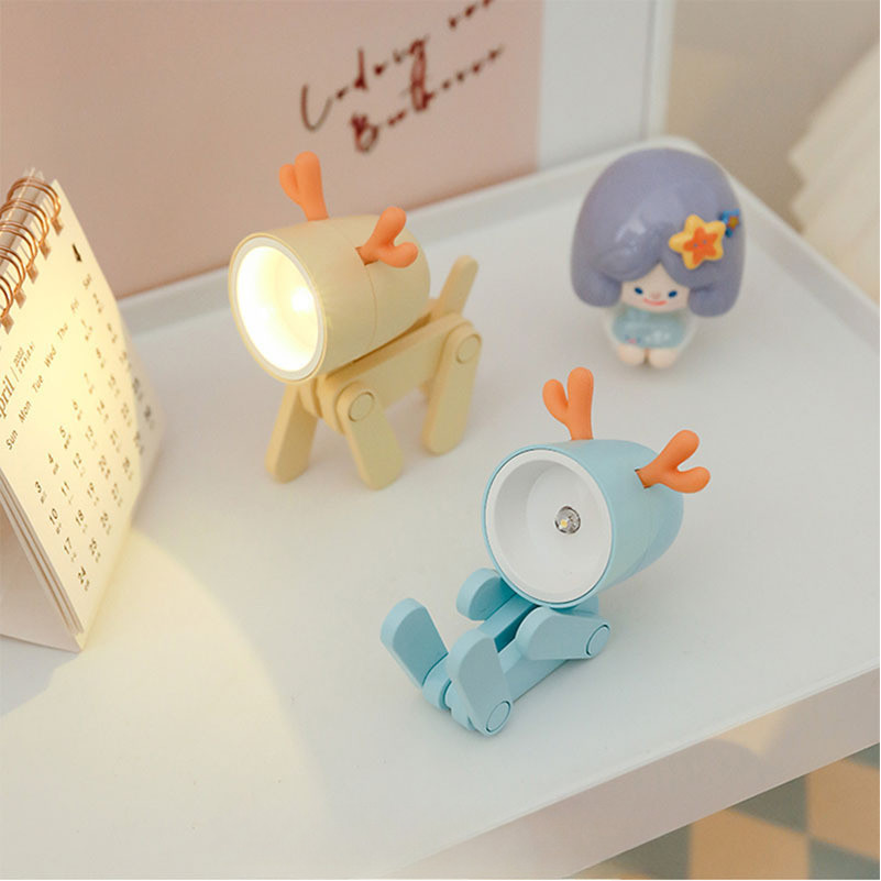 LED Night Light Mini Folding Desk Lamp Cute Pet Lights Dog Puppy ...