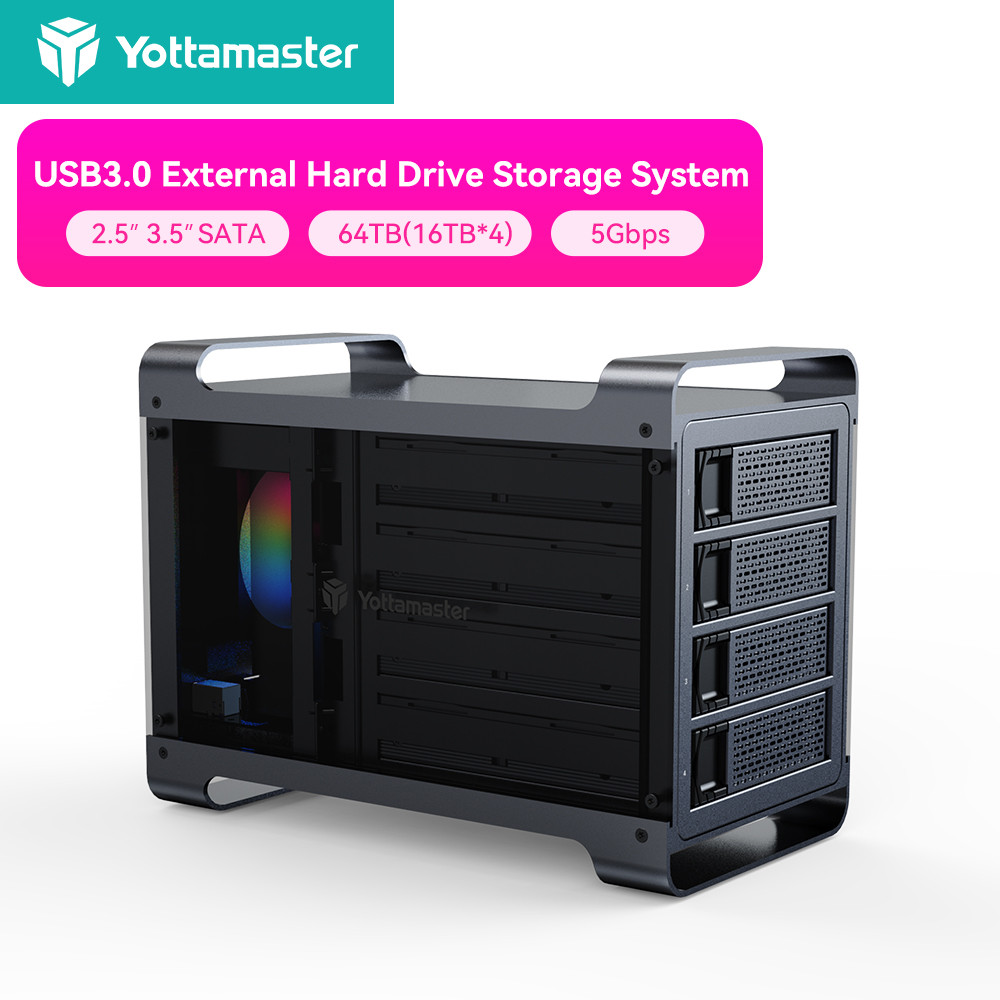 Yottamaster : 5 Bay : 4 Bay SATA HDD for NAS Storage2.5 3.5 inch SATA ...