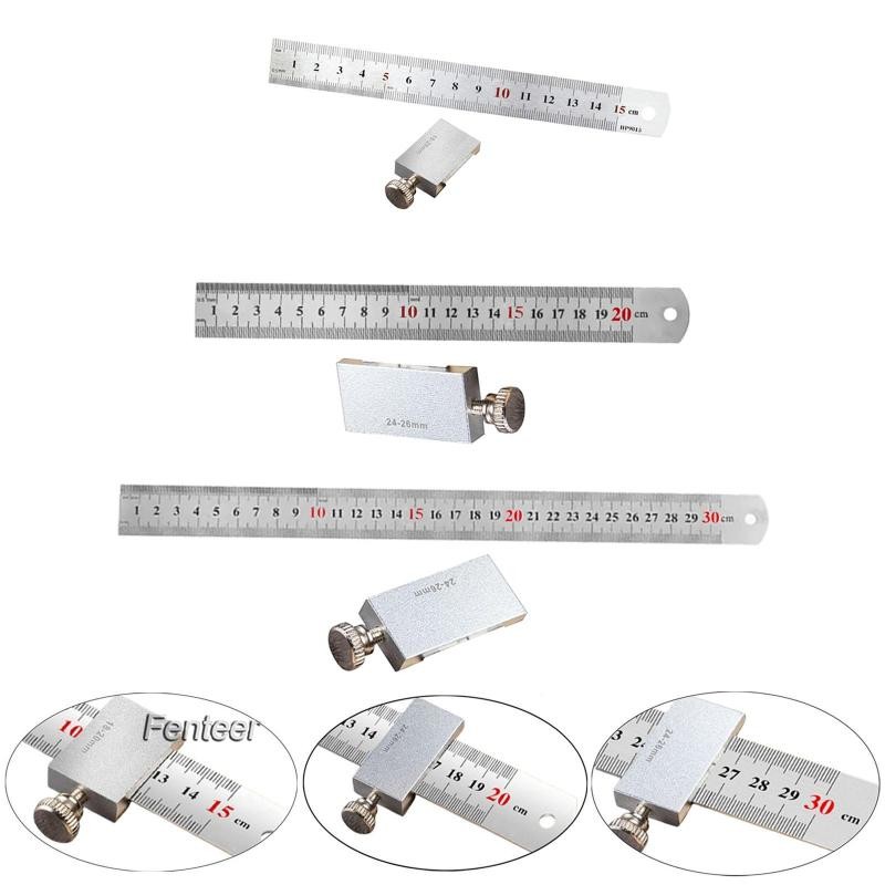 [Fenteer] Stainless Steel Ruler with Scriber Block for DIY Measuring ...