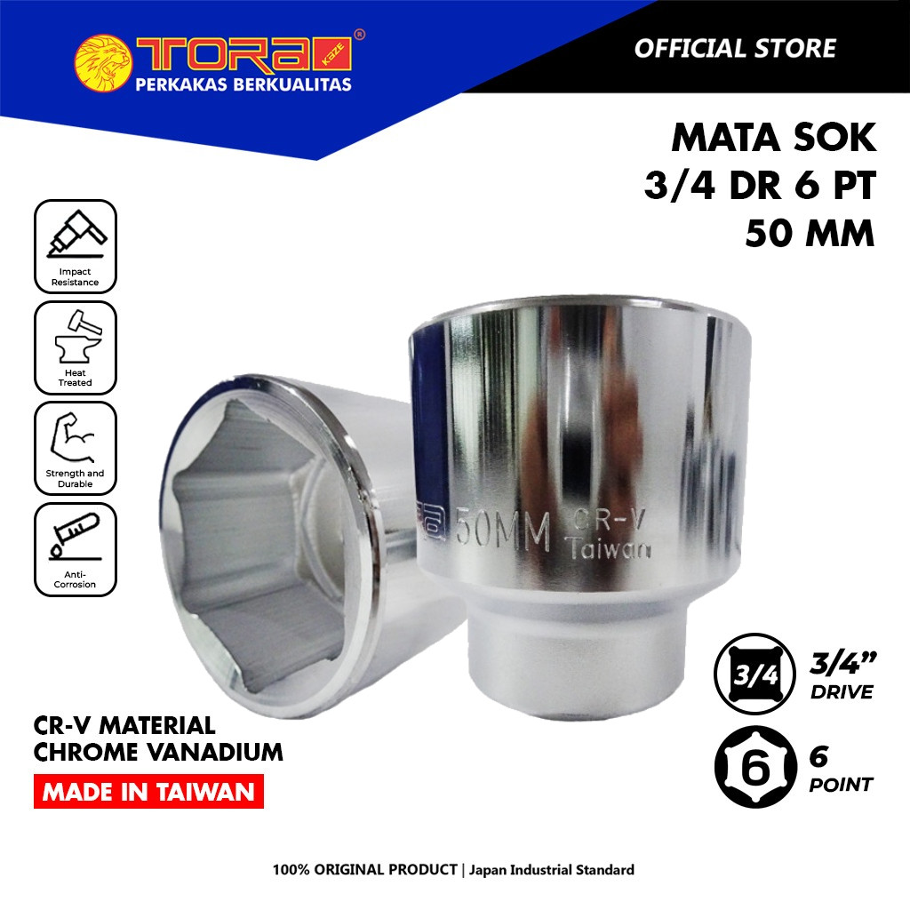 MATA TORA Socket Eye 50 mm 3/4 DR 6 PT - Shock Key Eye - Socket Hand ...