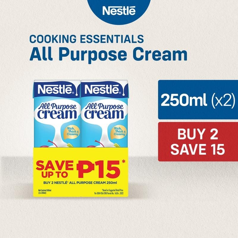NESTLÉ All Purpose Cream 250ml - Pack of 2 Save P15 - Thick and Creamy ...