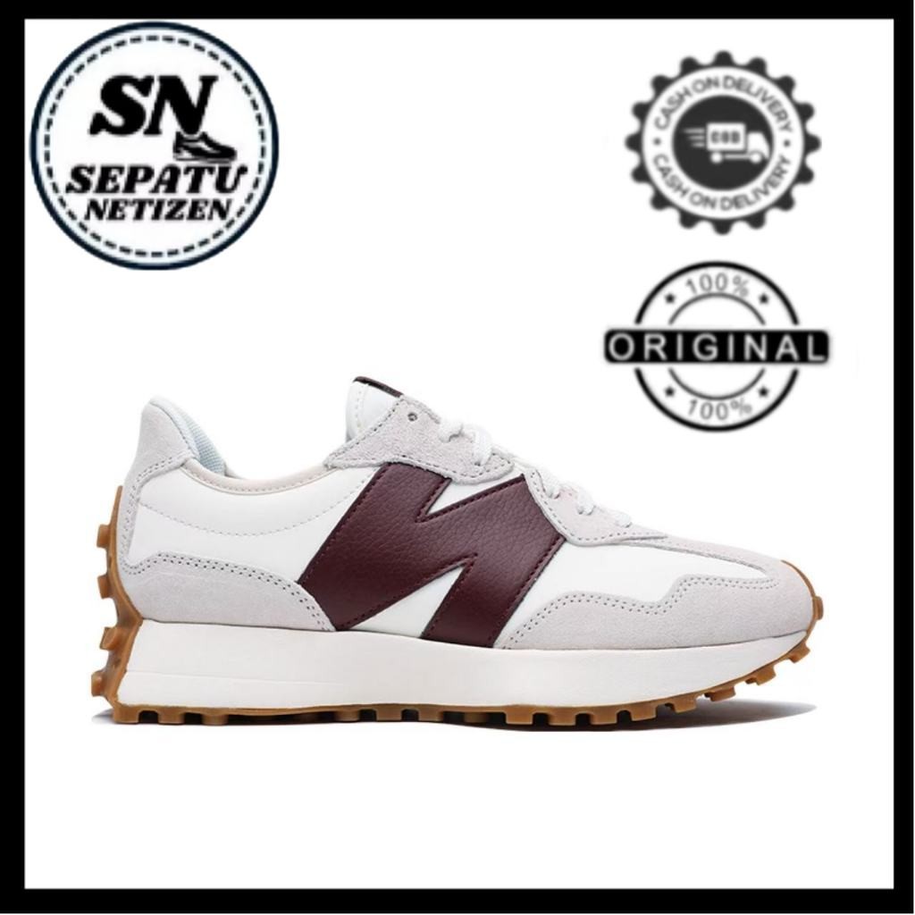 New Balance 327 NB 327 - Cream Moonbeam Classic Burgundy Women Shoes ...