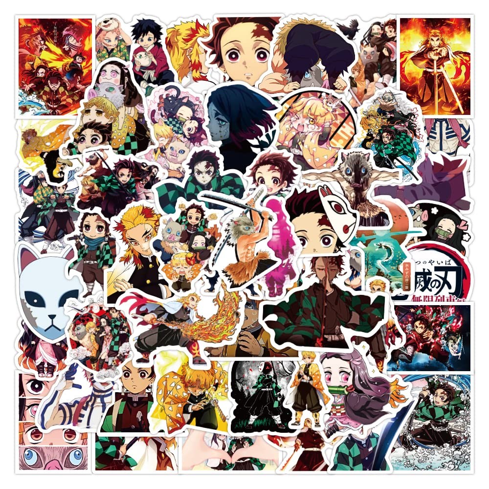For Demon Slayer Stickers 50 Pieces Set Cute Anime for Demon Slayer ...