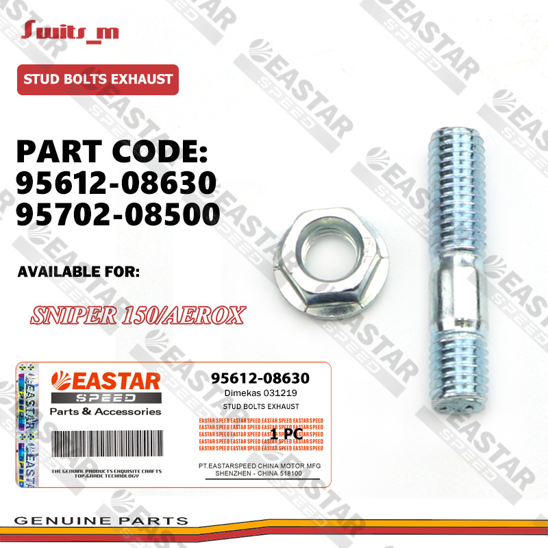 STUD BOLT FLANGE NUT AND STUD FOR SNIPER 150/AEROX (956120863000,95702 ...