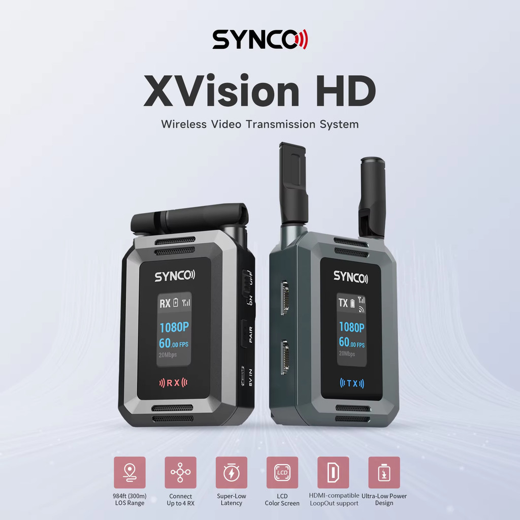 SYNCO Xvison HD Wireless Video Transmission System Kit Ultra-Low 40ms ...