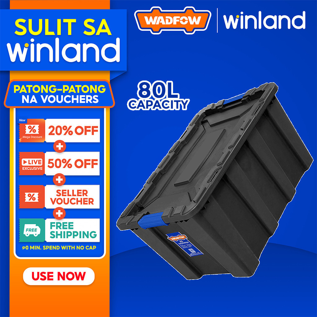 Wadfow by Winland 80Liters Stackable Plastic Container - Black WTB3380 ...