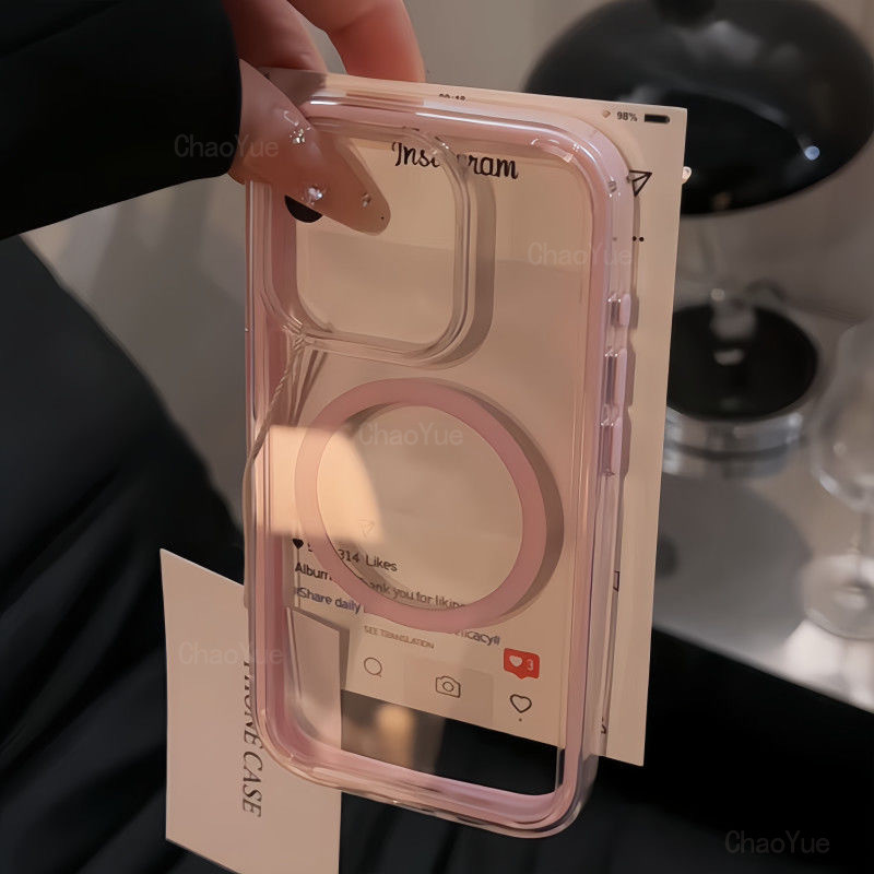 Luxury 2-in-1 Acrylic Crystal Transparent Magnetic Wireless Charging ...