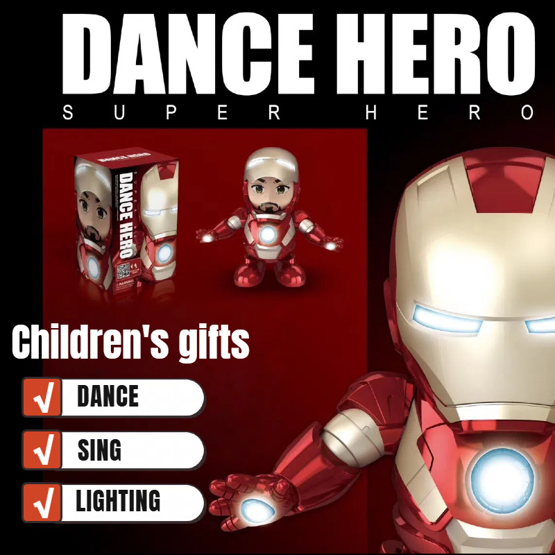 Marvel Iron Man Dancing Robot Toy with LED Lights & Music ...
