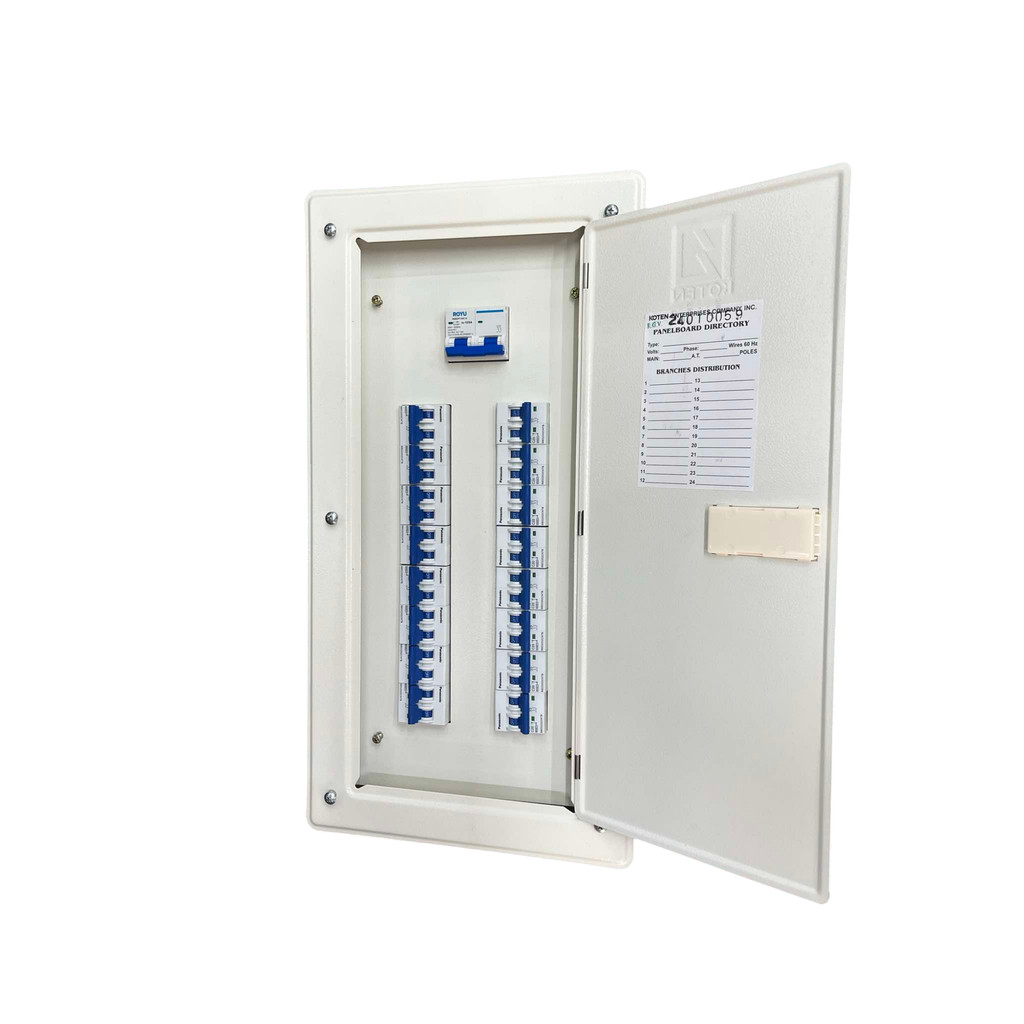 KOTEN Panel Board 125A 2 Pole Miniature Breaker Main Royu w/ 16 Branches 2 pole Miniature ...