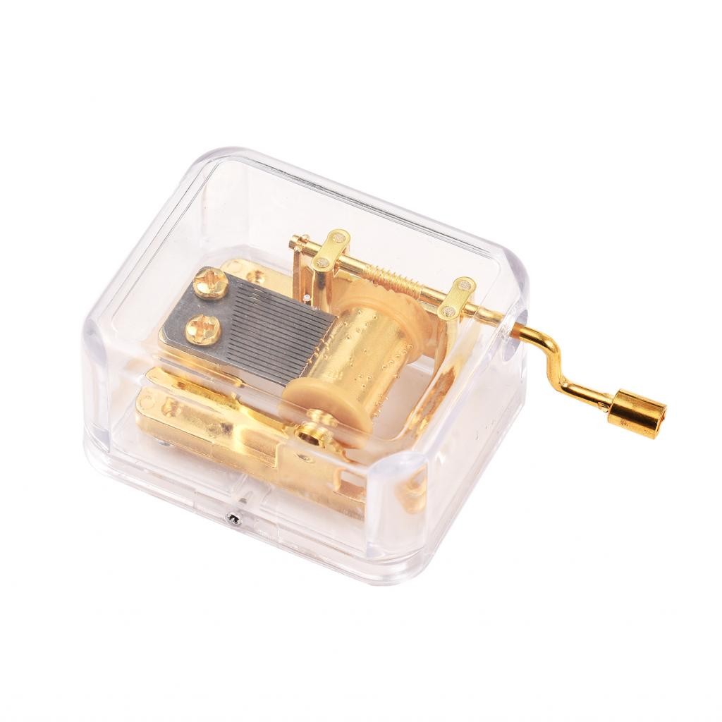 zhenl-ph Hand Crank Musicbox Transparent Music Box Mini Musical Craft ...