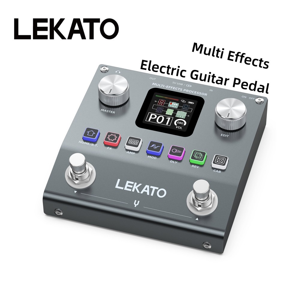 LEKATO Multi Effects Electric Guitar Pedal Bass Effects Pedal Processor ...