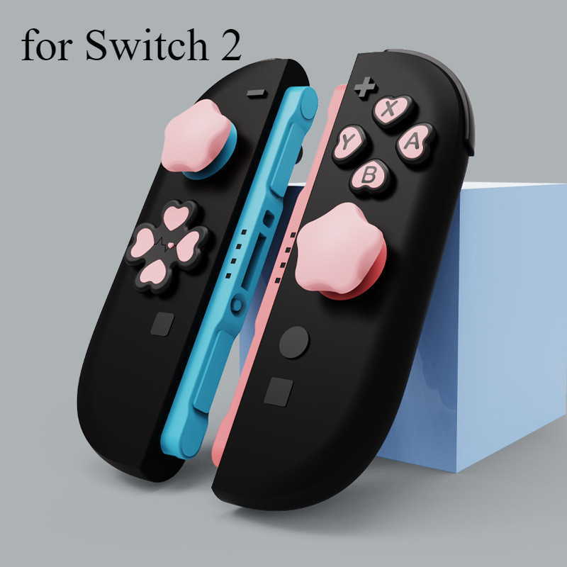 For Nintendo Switch 2 Button Grips Caps Joystick Cap+button Sticker Set ...