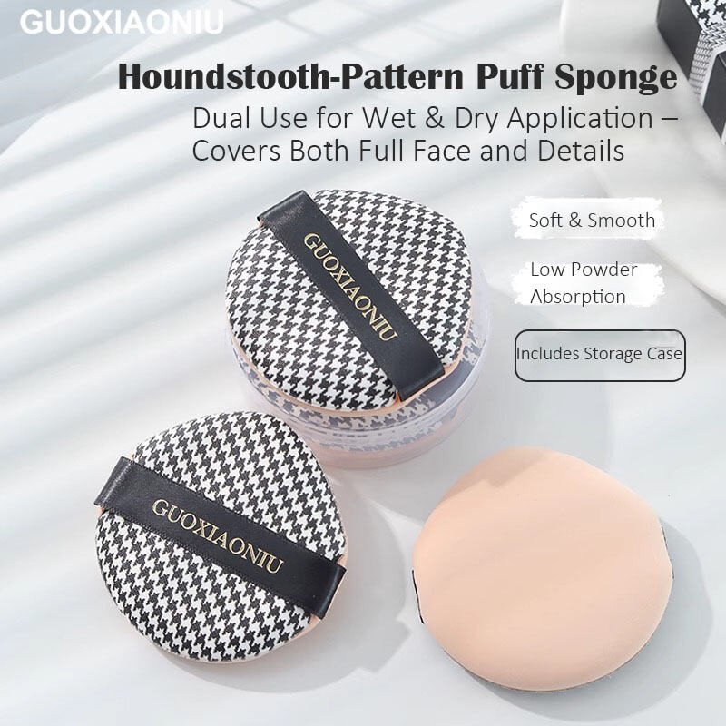 GUOXIAONIU Houndstooth Big Puff Air Cushion Powder Puff - Dual - Use ...