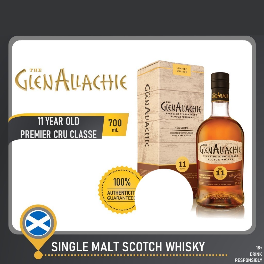 GlenAllachie 11 Year Old Wine Cask Series Premier Cru 700ml | Shopee ...